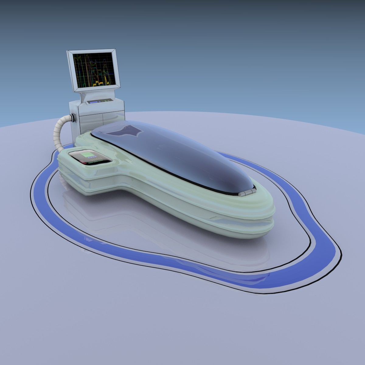 stasis chamber futuristic 3d obj