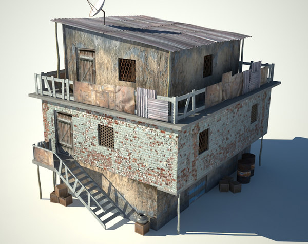 3d slum house model