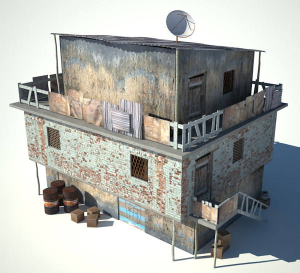 3d slum house model