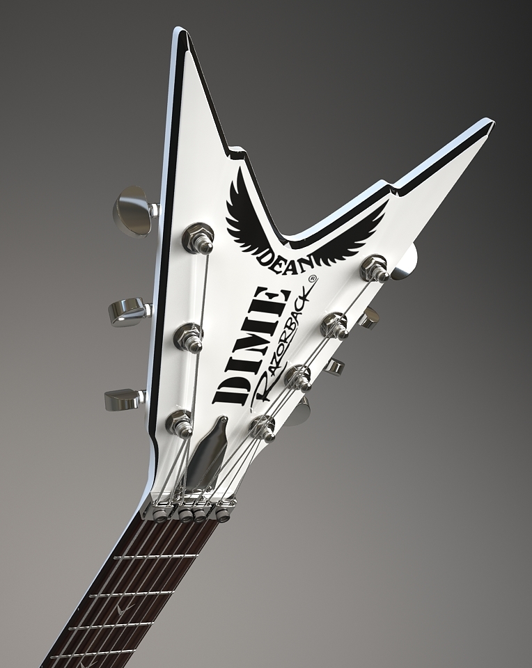 electric guitar dean razorback 3d model