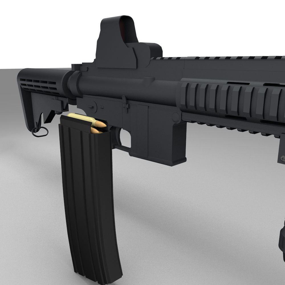 3d model m416 assault rifle