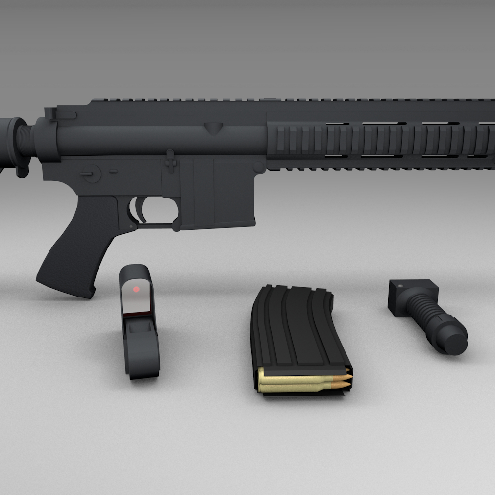 3d model m416 assault rifle