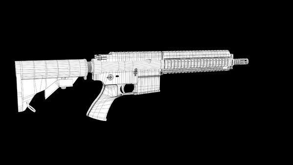 3d model m416 assault rifle