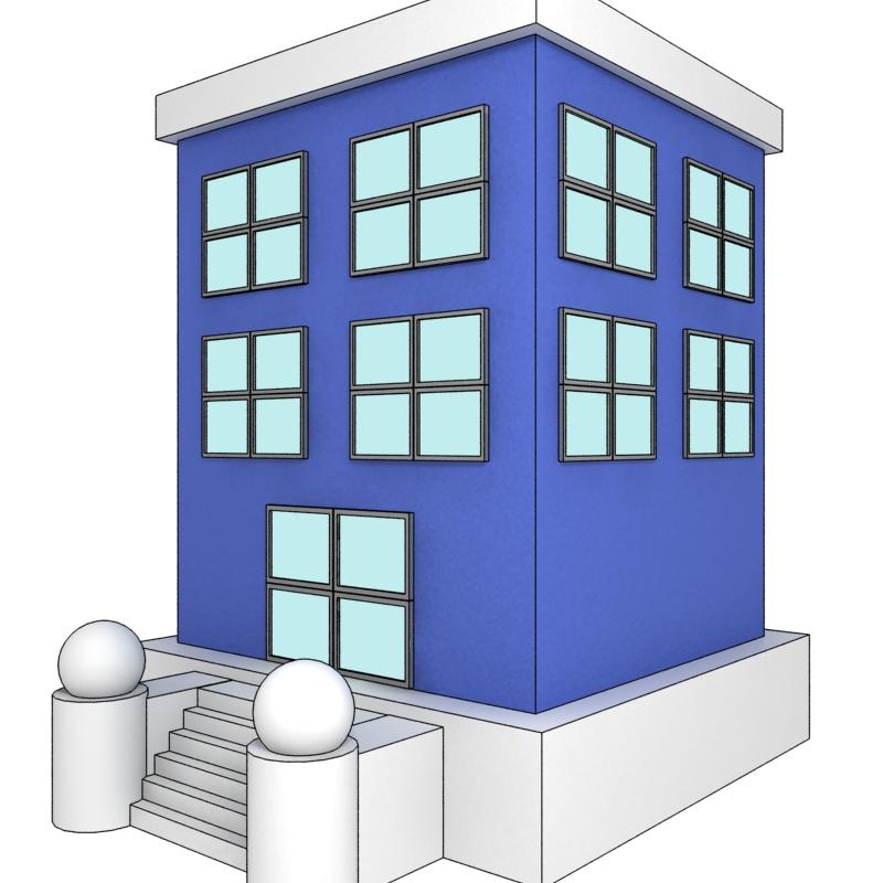 3d cartoon building model