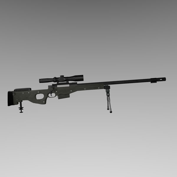 Rifle de precisão alto Poly-L96a1 AWM-F Modelo 3D - TurboSquid 616410