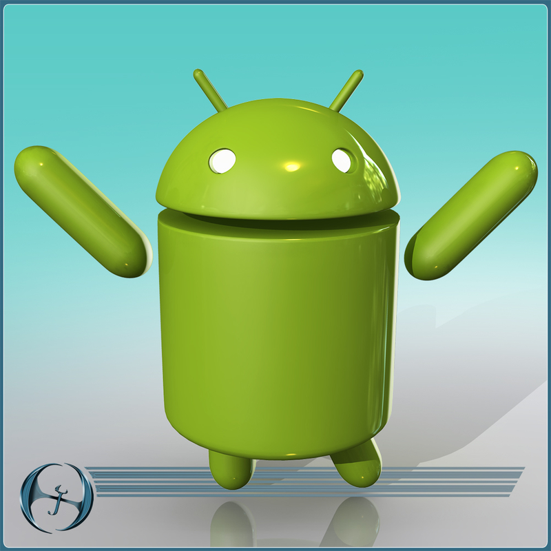 3d model android character cartoon