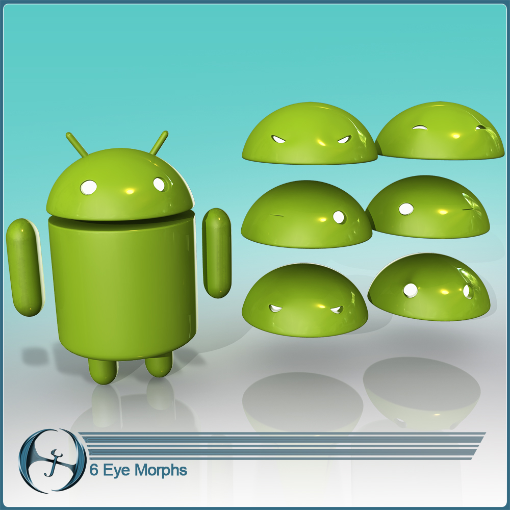 3d model android character cartoon