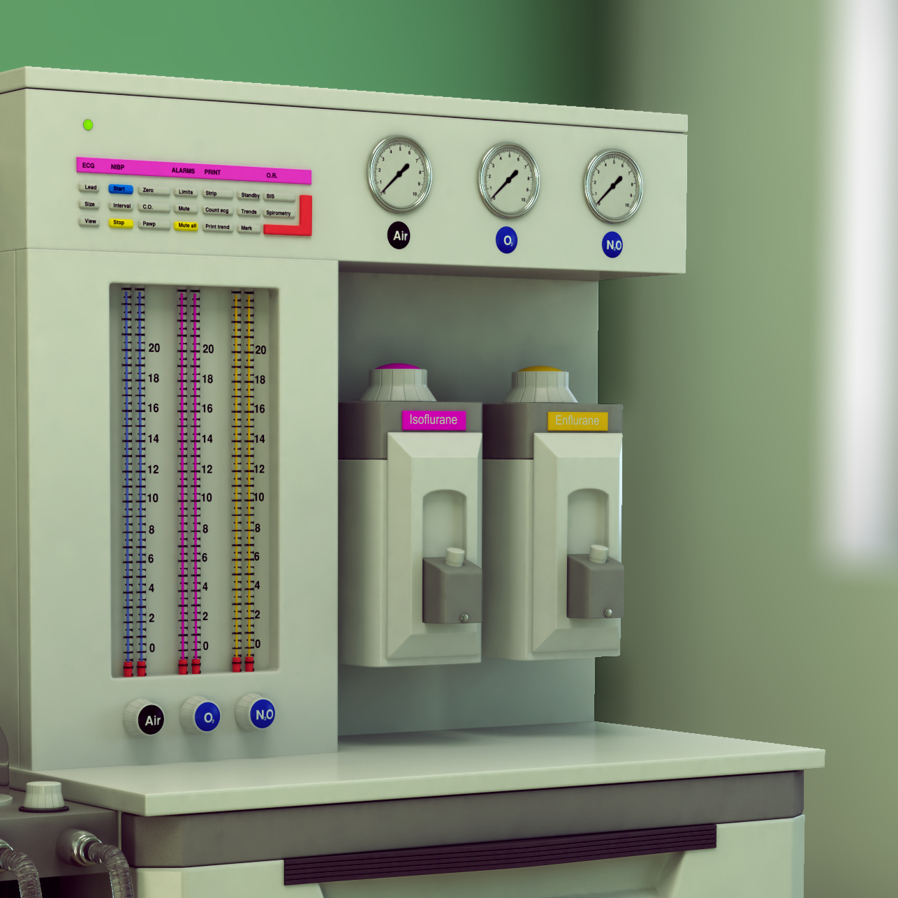 3d model anesthesia machine