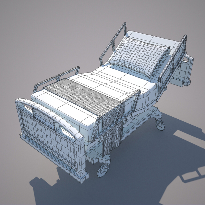 3ds max hospital bed table iv