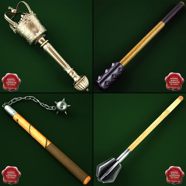 medieval maces v2 3d 3ds