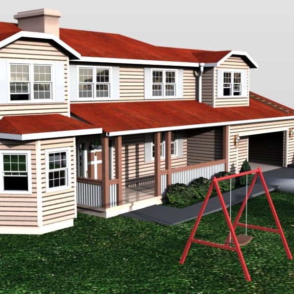3d model american house