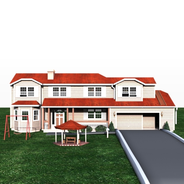 3d model american house