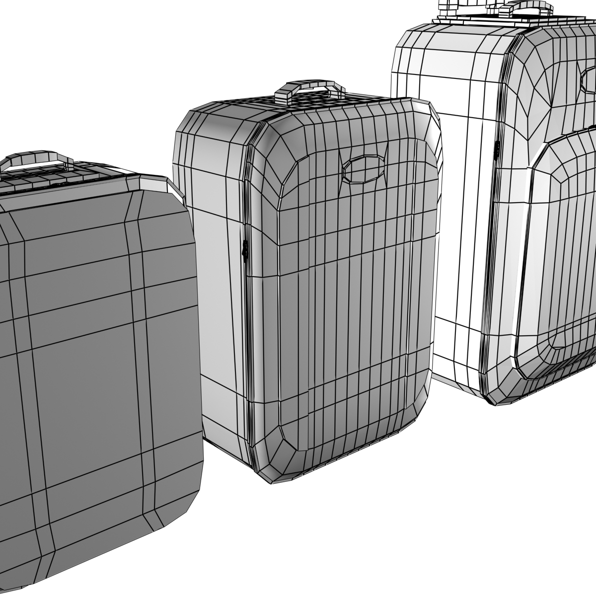 luggage suitcases 3d model