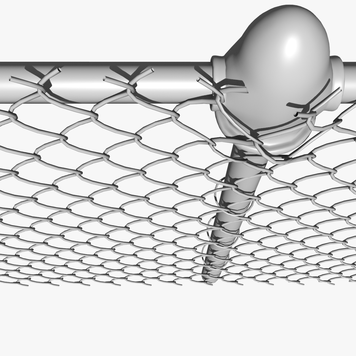 chain link fence metal 3d dxf