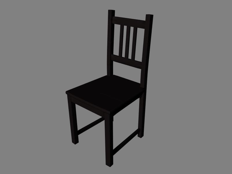 3d simple black chair ikea