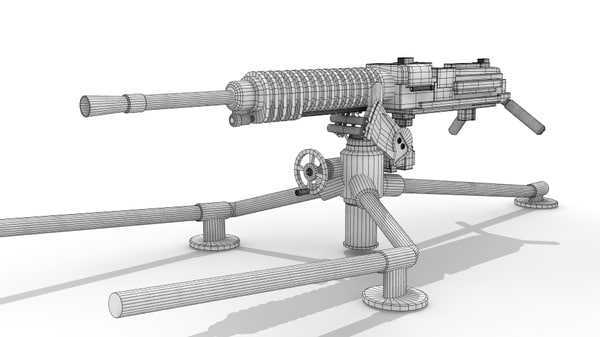 type 92 machine gun 3d obj