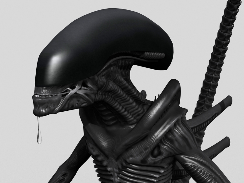 3d rigged xenomorph drone aliens model