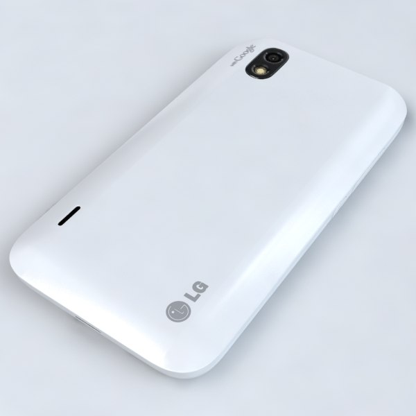 3d obj lg optimus white bright