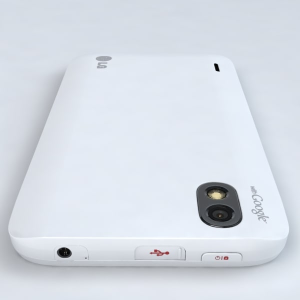 3d obj lg optimus white bright