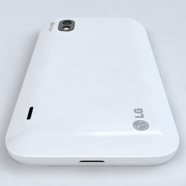 3d obj lg optimus white bright