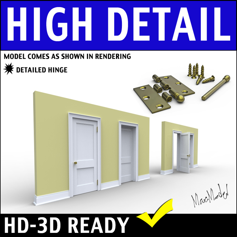3d model door scene home