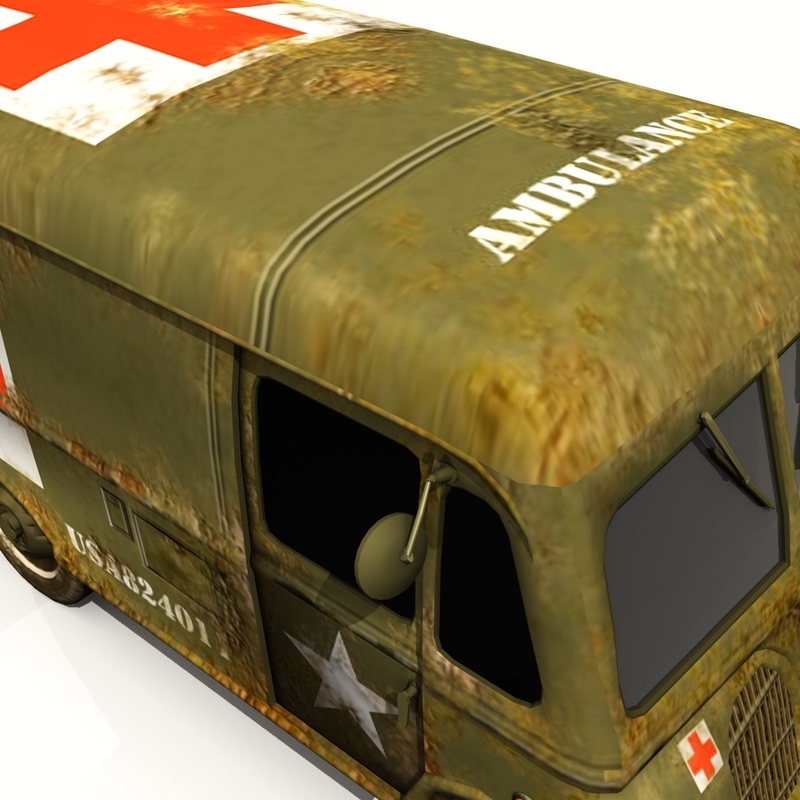 3d model of old army ambulance
