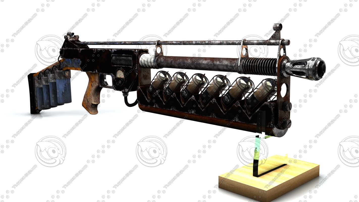 3d bio laser gun rifle model