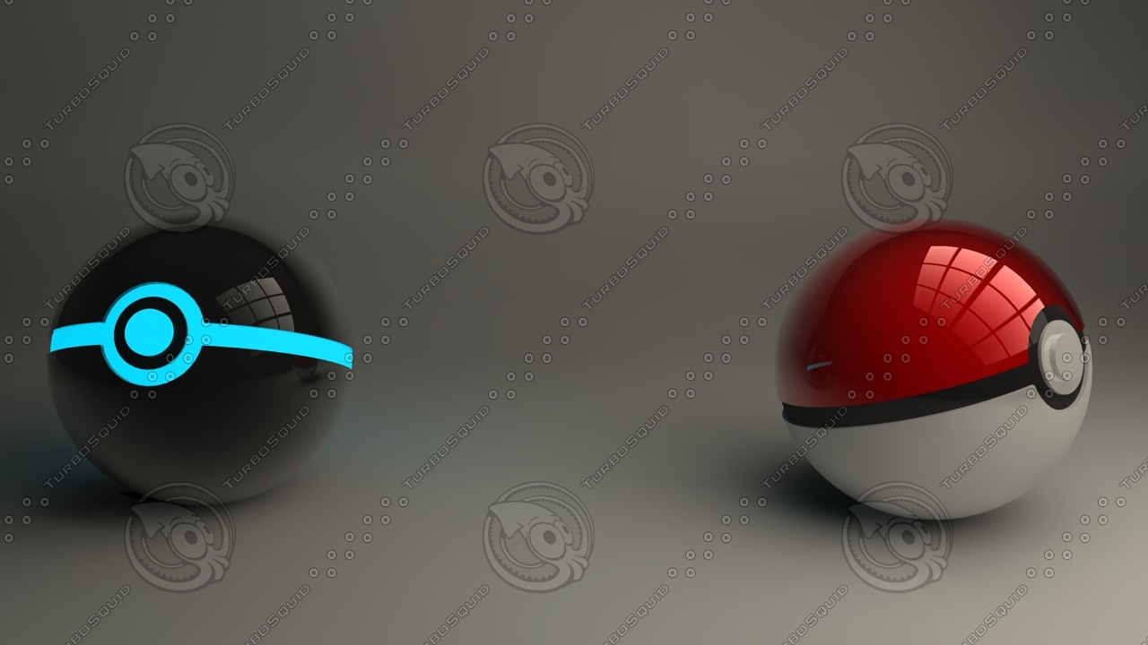 dark normal pokeball 3d model