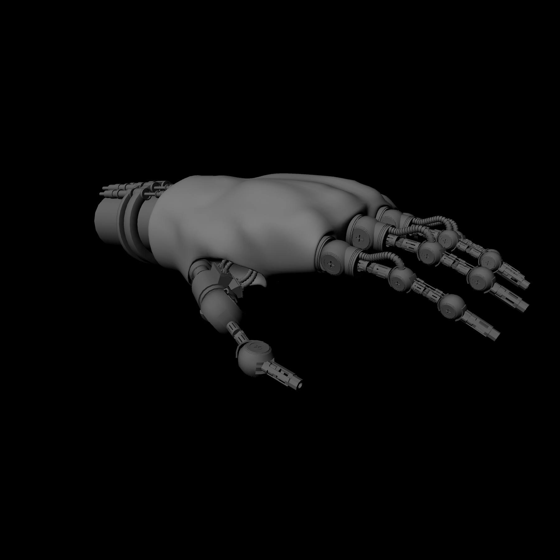 hand mechanical 3d obj