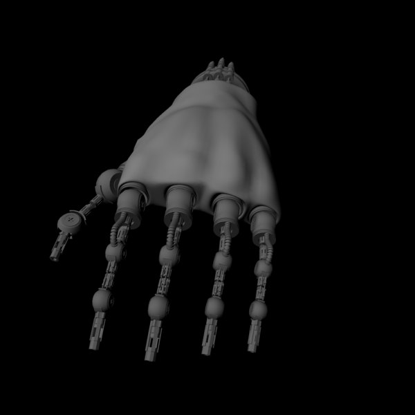 hand mechanical 3d obj