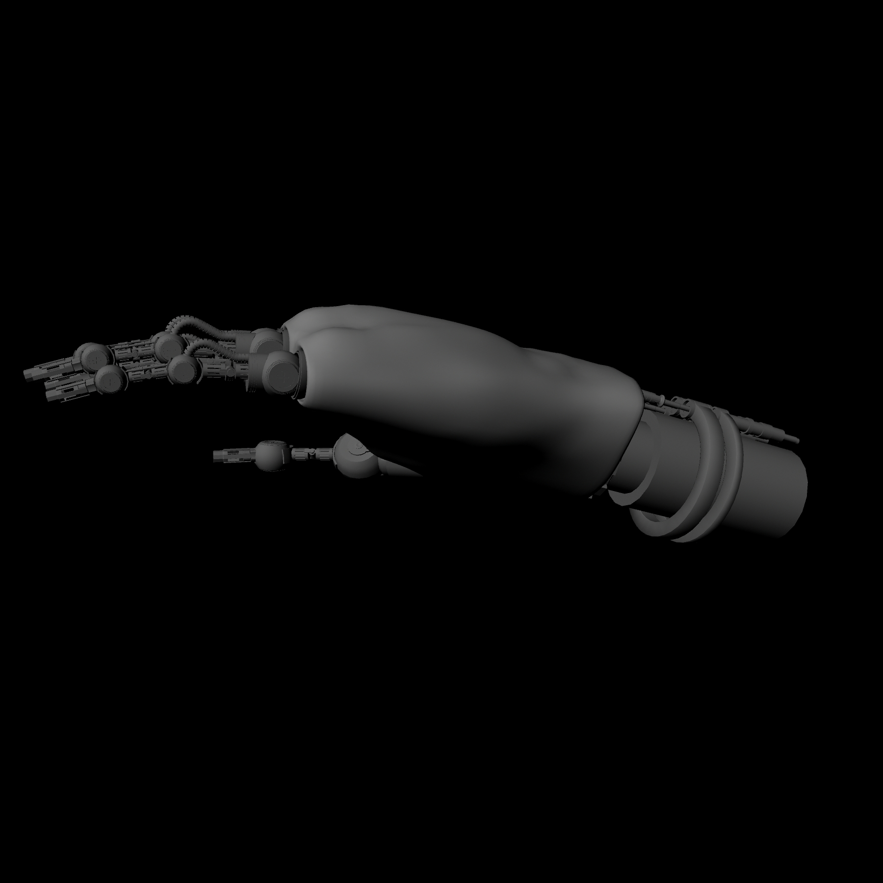 hand mechanical 3d obj