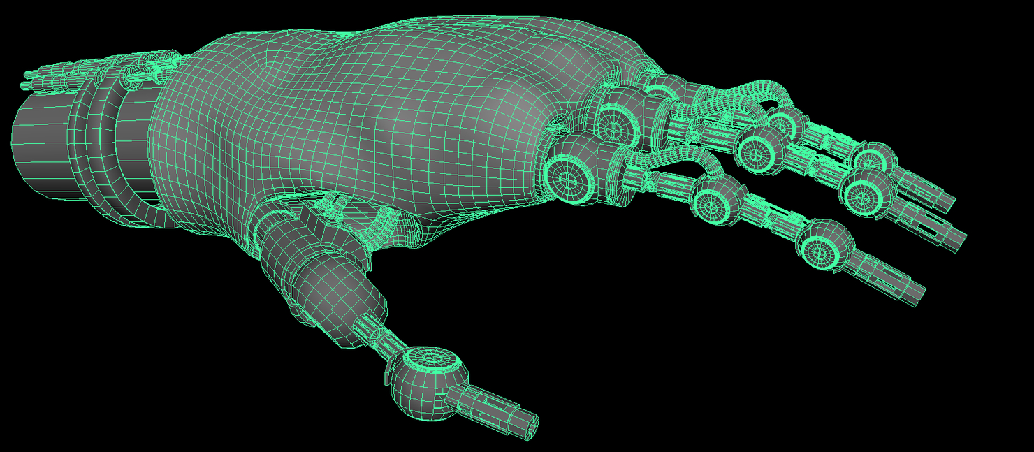 hand mechanical 3d obj