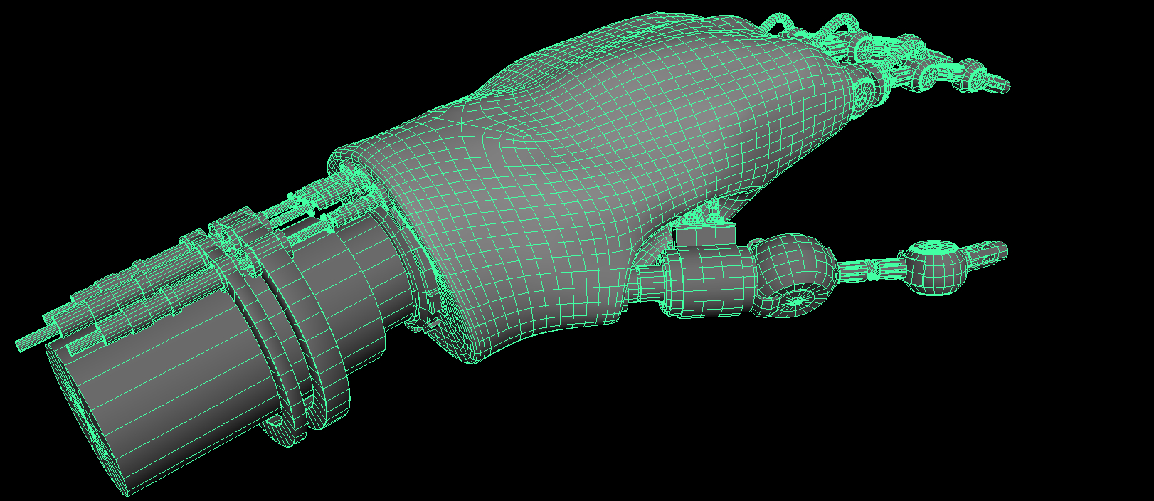 hand mechanical 3d obj