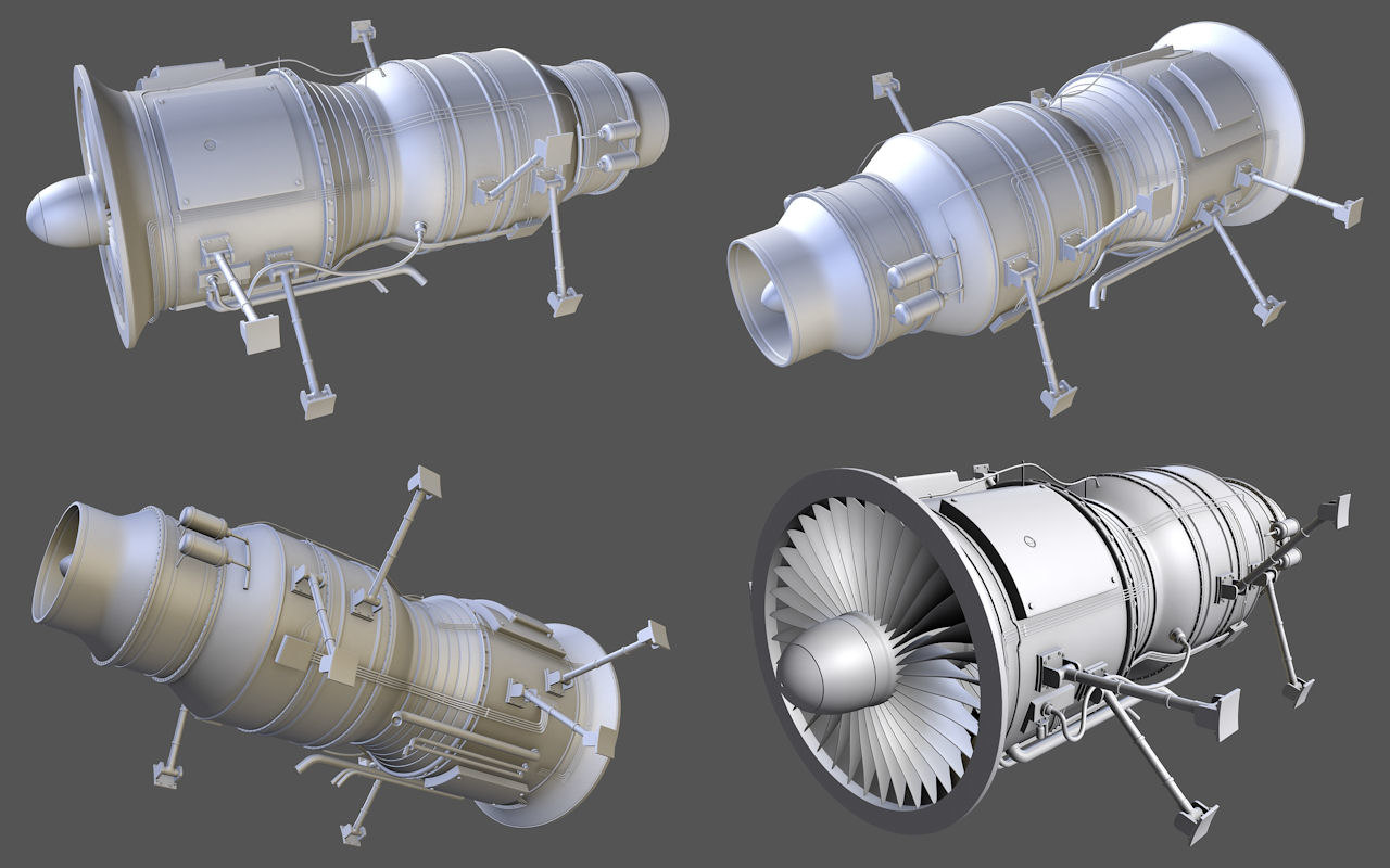 3d model jet engine
