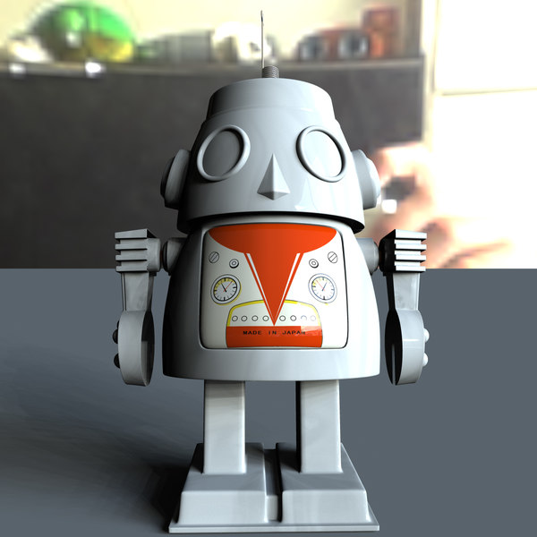 windup toy robot 3d model