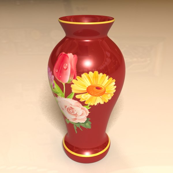 modelo 3d Florero rojo - TurboSquid 630198