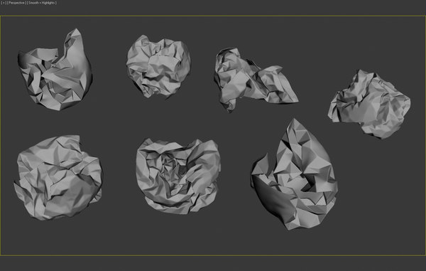 crumpled paper 3d model