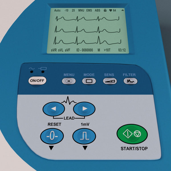 3d model of electrocardiographs ecg machine
