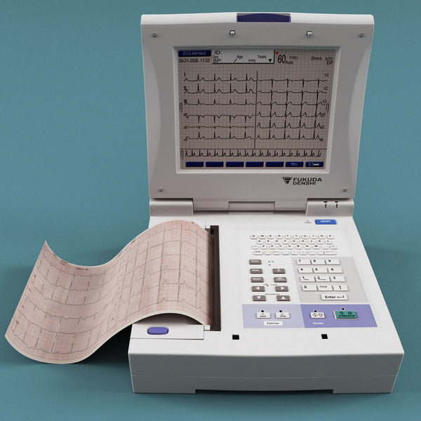 3d model of electrocardiographs ecg machine