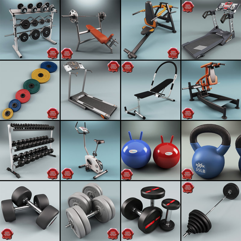 3d gym equipment v6 model