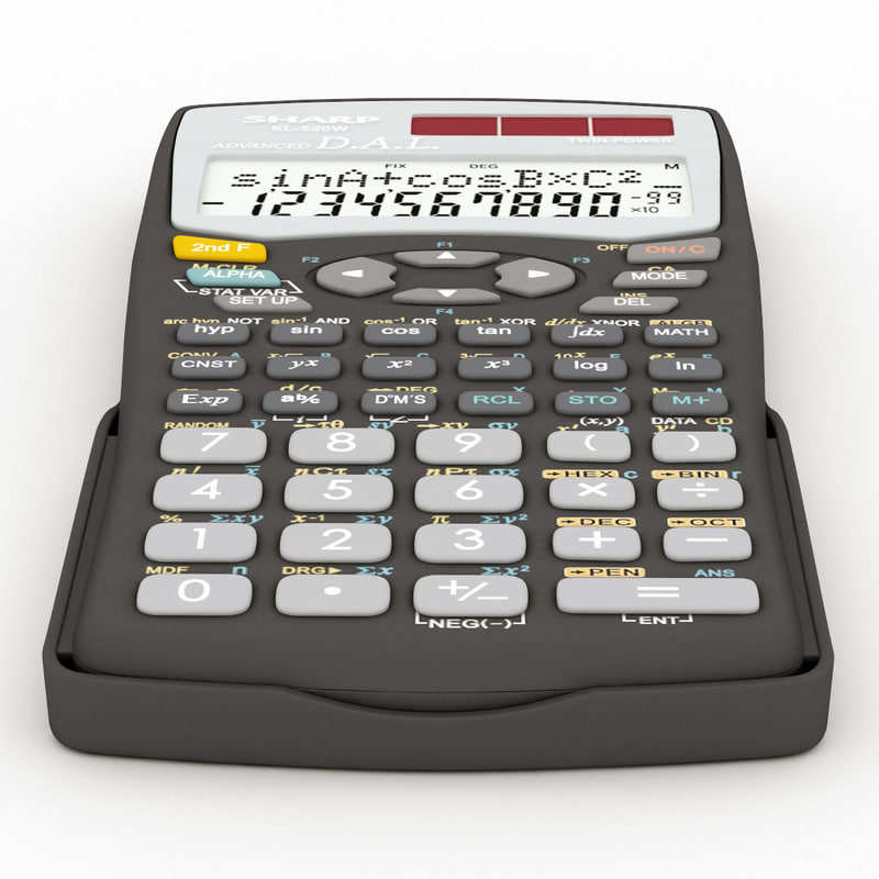 3d calculator sharp el-520w black