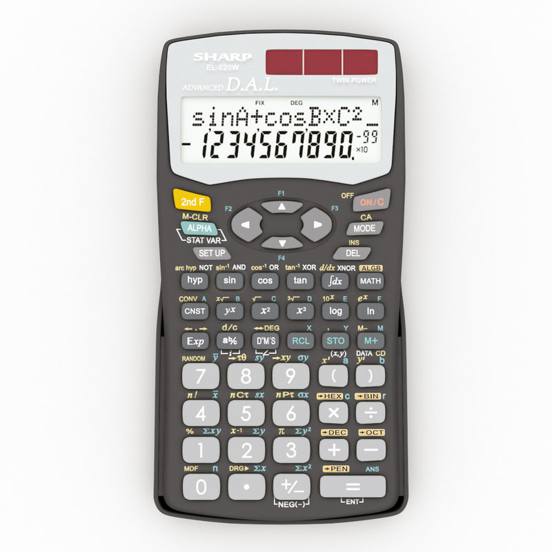 3d calculator sharp el-520w black