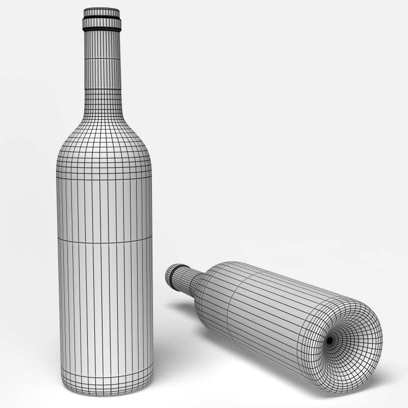 3ds max red wine bottle