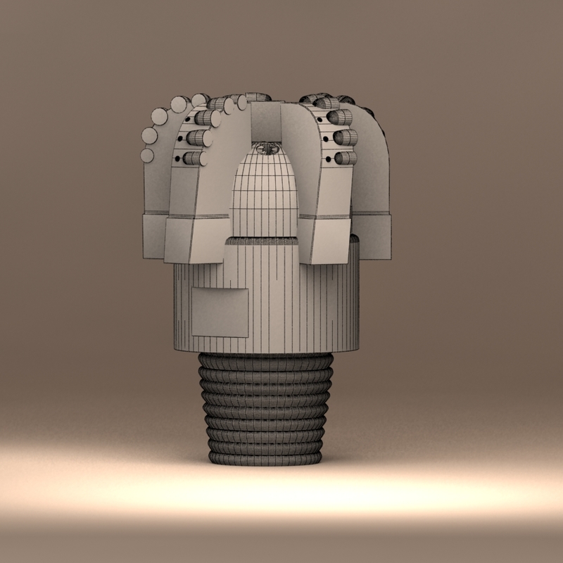 pdc drilling bit 3d model