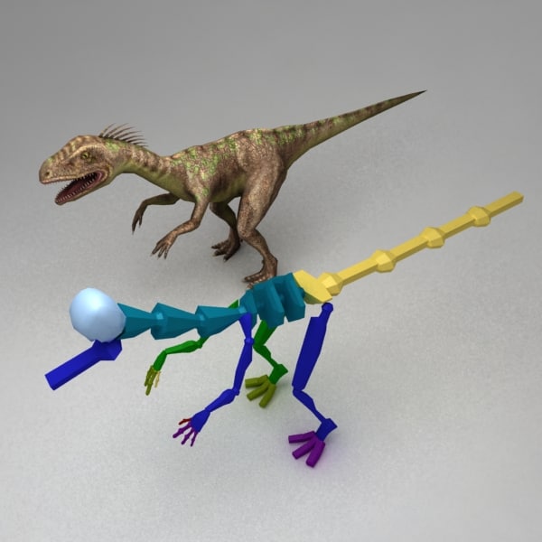 rigged raptor animation 3d model
