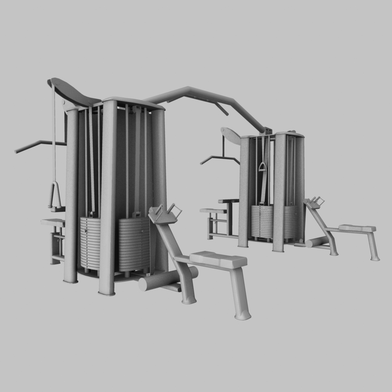 fitness workout machine 3d model