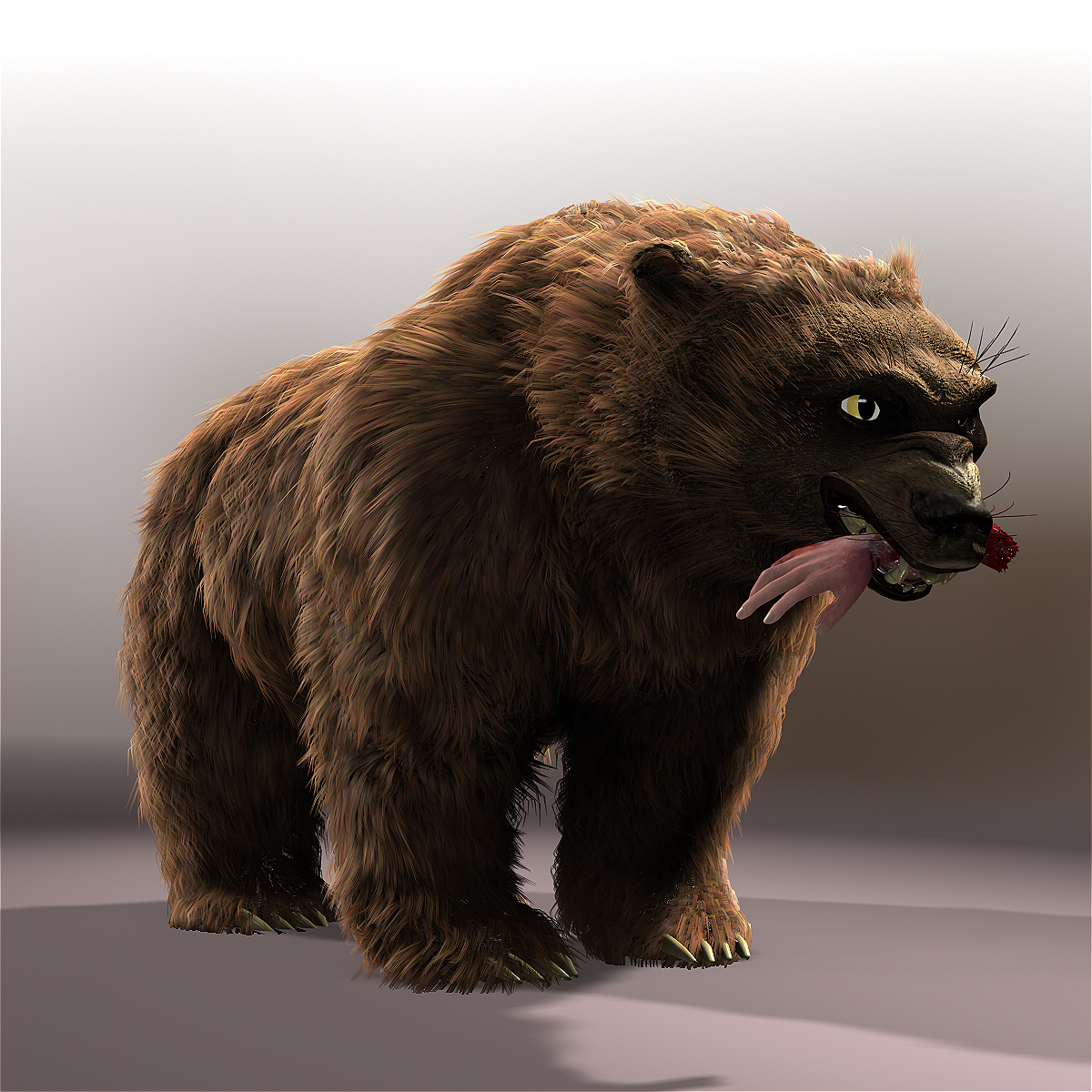 3d model angry bear