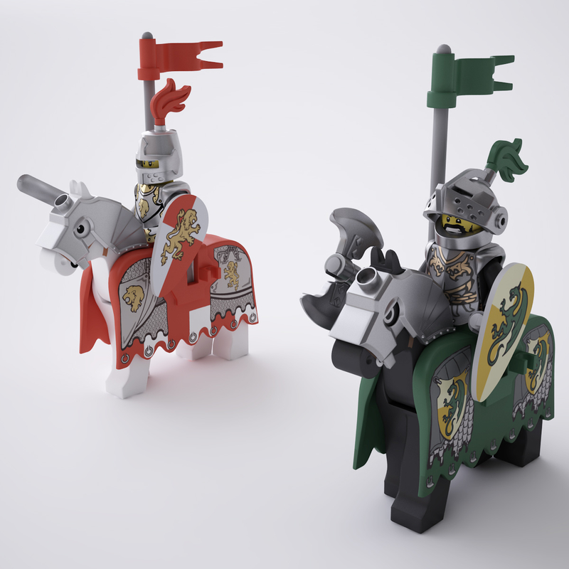 3d model rigged lego knight