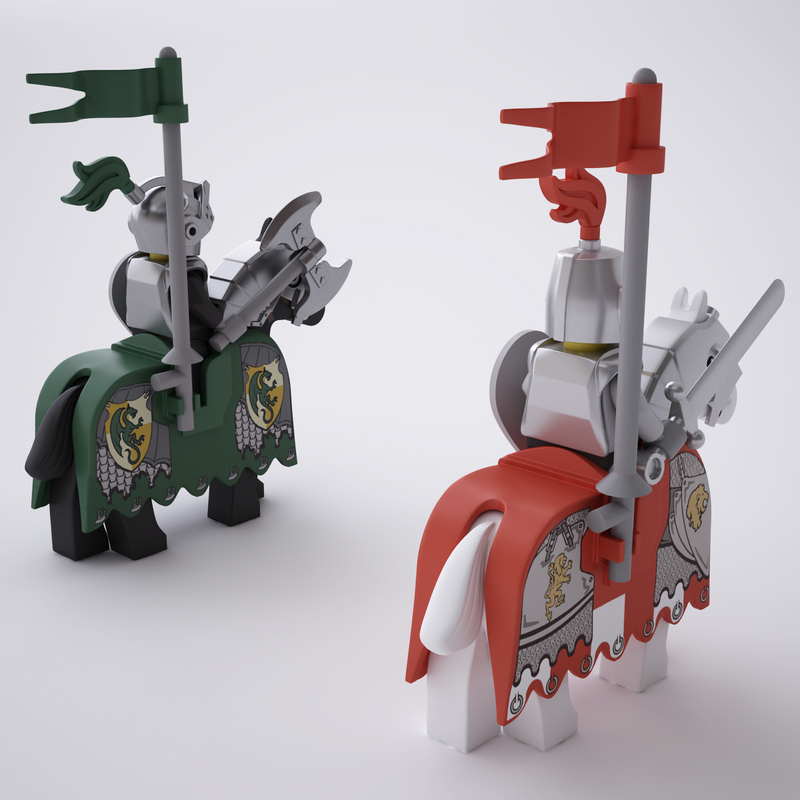 3d model rigged lego knight