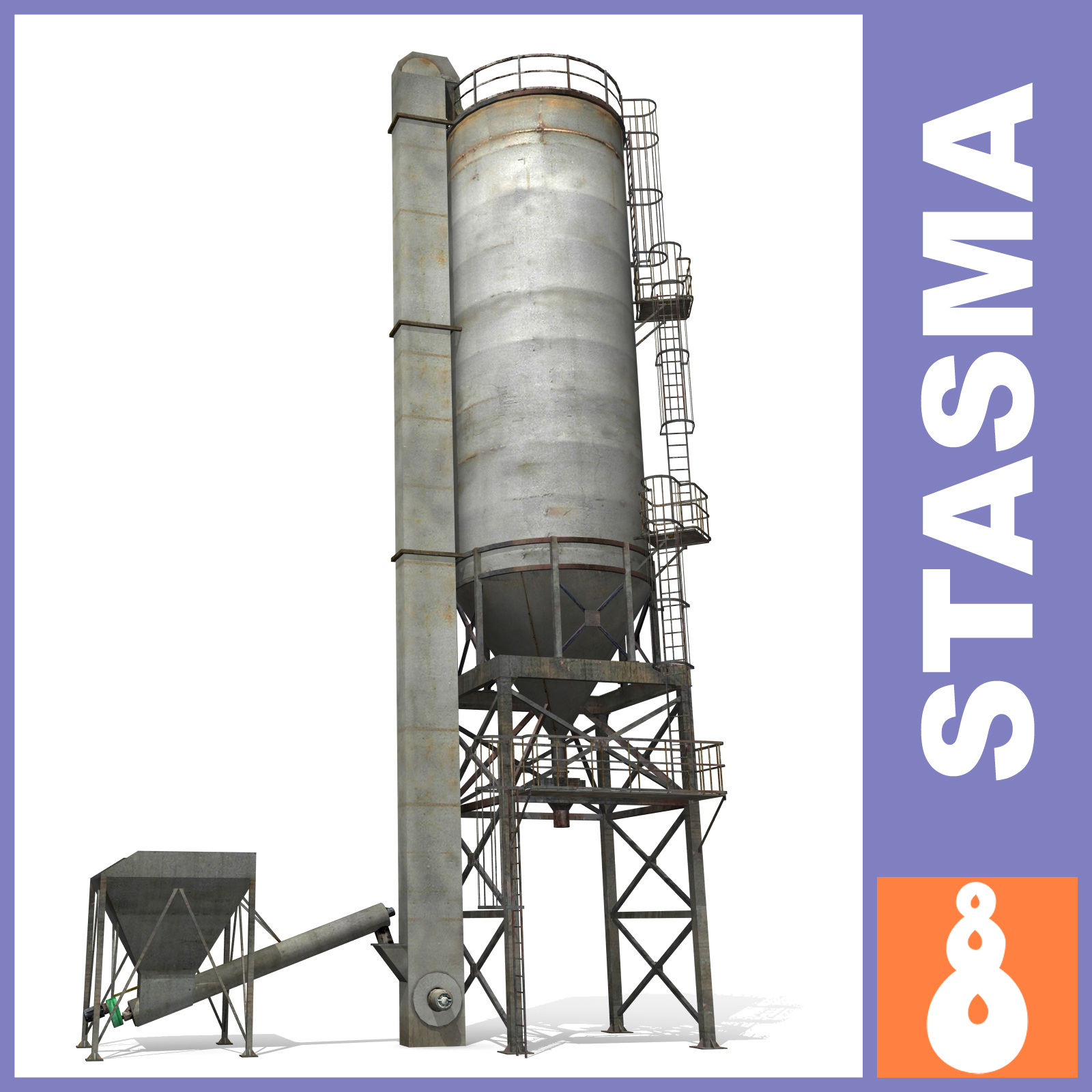 concrete silo 3d model